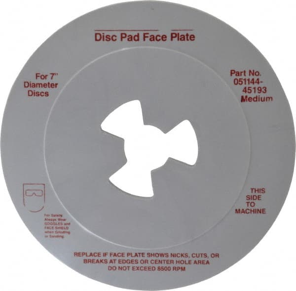 3M 7" Max Diam, Abrasive Disc Face Plate — Pelican Supply