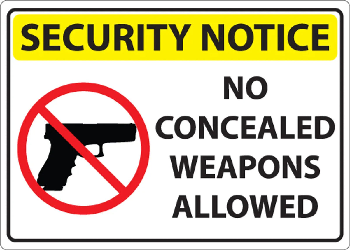 ZING Security Concealed Weapon Decal 5x7 2-PK — Pelican Supply