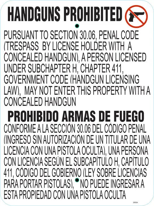ZING Texas Concealed Carry 18"Wx24"H Aluminum — Pelican Supply