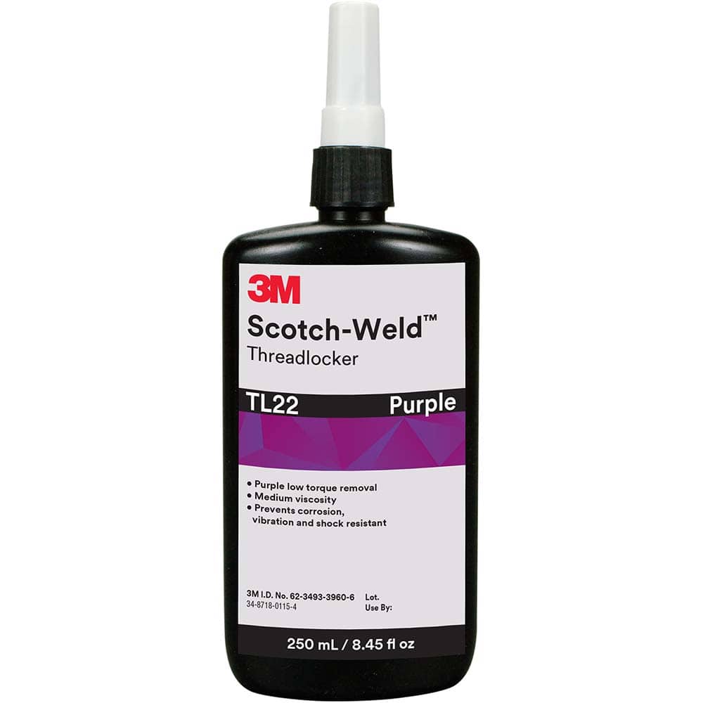 3M Threadlocker: Purple, Liquid, 250 mL, Bottle — Pelican Supply