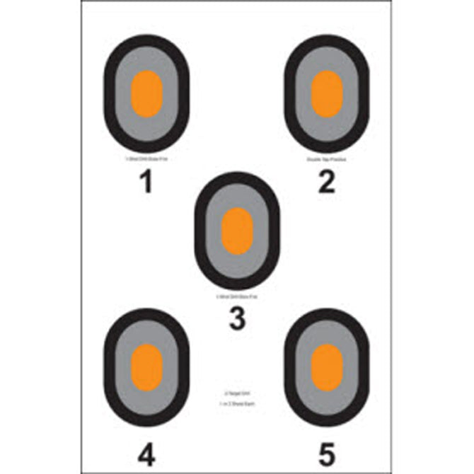 Action Target - 5 Bull's-Eye Target w/ Orange Centers — Pelican Supply