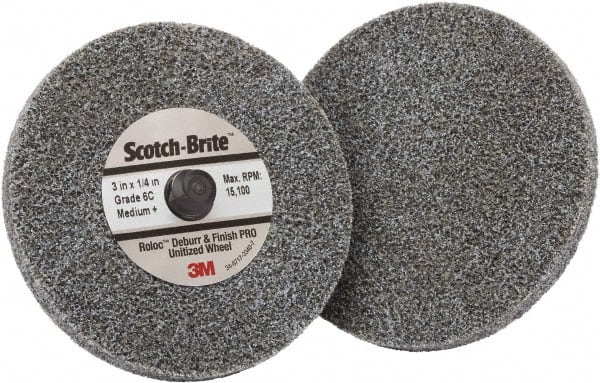 3M Deburring Wheel: 3" Dia, 1/8" Face Width, Density 6 N/A Ceramic ...