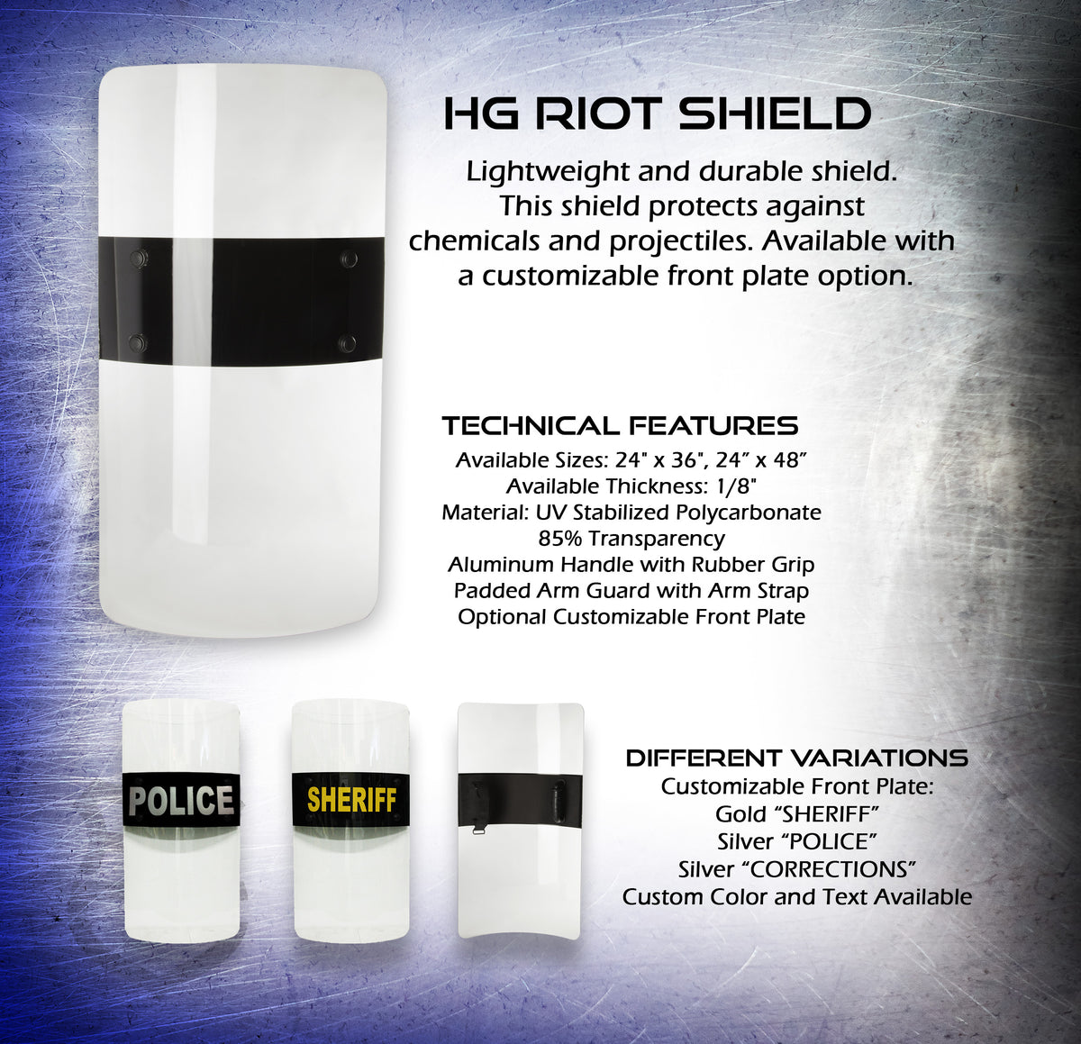 Haven Gear 4mm Riot Shields 24x36 inches — Pelican Supply