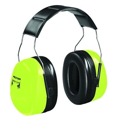 3M PELTOR Optime 105 Earmuff, 30 dB NRR, Hi-Viz Green, Over-the-Head ...