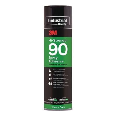 3M Industrial Hi-Strength 90 CA Spray Adhesive, 17.6 oz, Aerosol Can ...